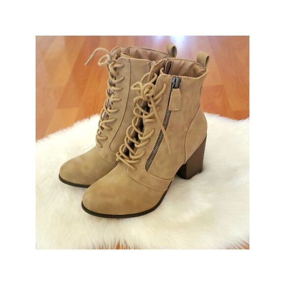 XOXO | Shoes | Xoxo Womens Natural Beige Up Ribbed Menton Almond ...